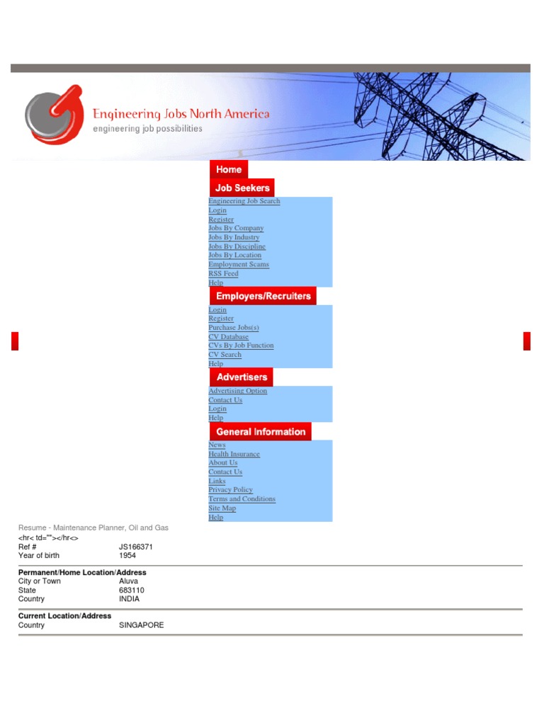 Resume Sample | PDF | Offshore Drilling | Drilling Rig