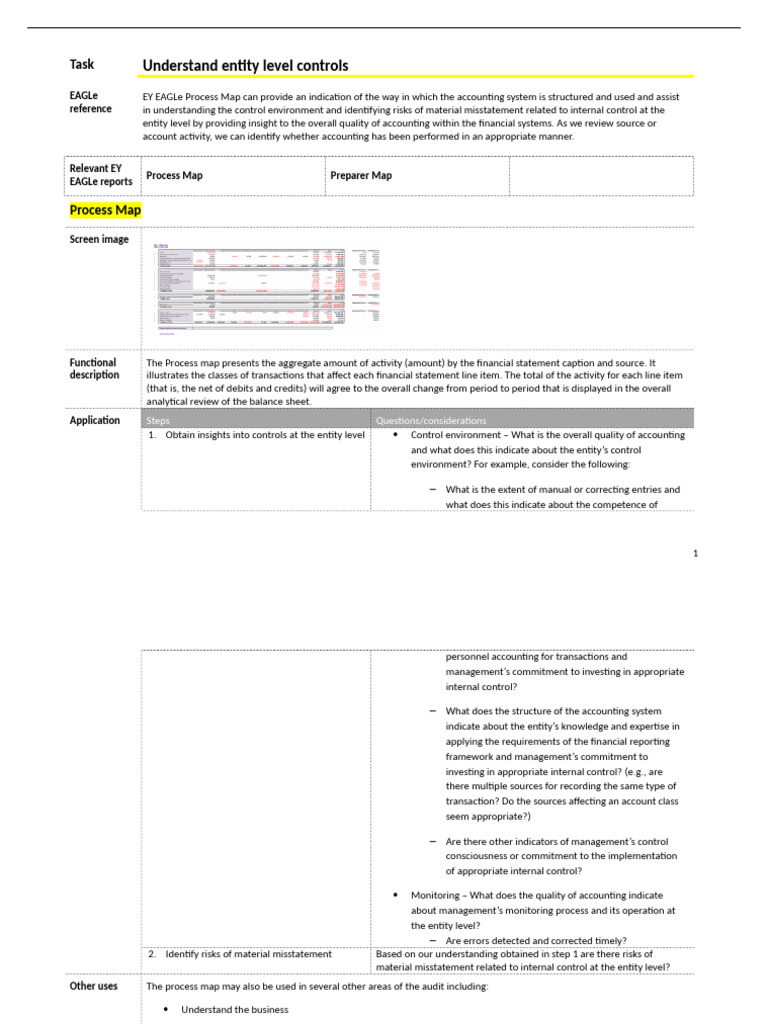 EY EAGLe Understand Entity Level Controls | PDF