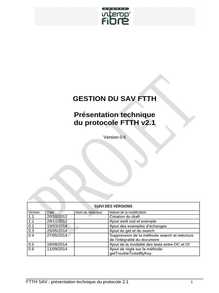 Présentation Technique Du Protocole SAV FTTH v2 1 | PDF