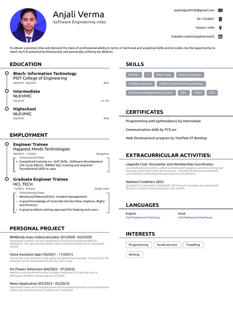 Anjali Verma Resume | PDF