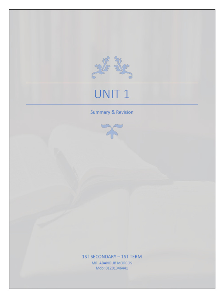 Unit 1 Summary | PDF