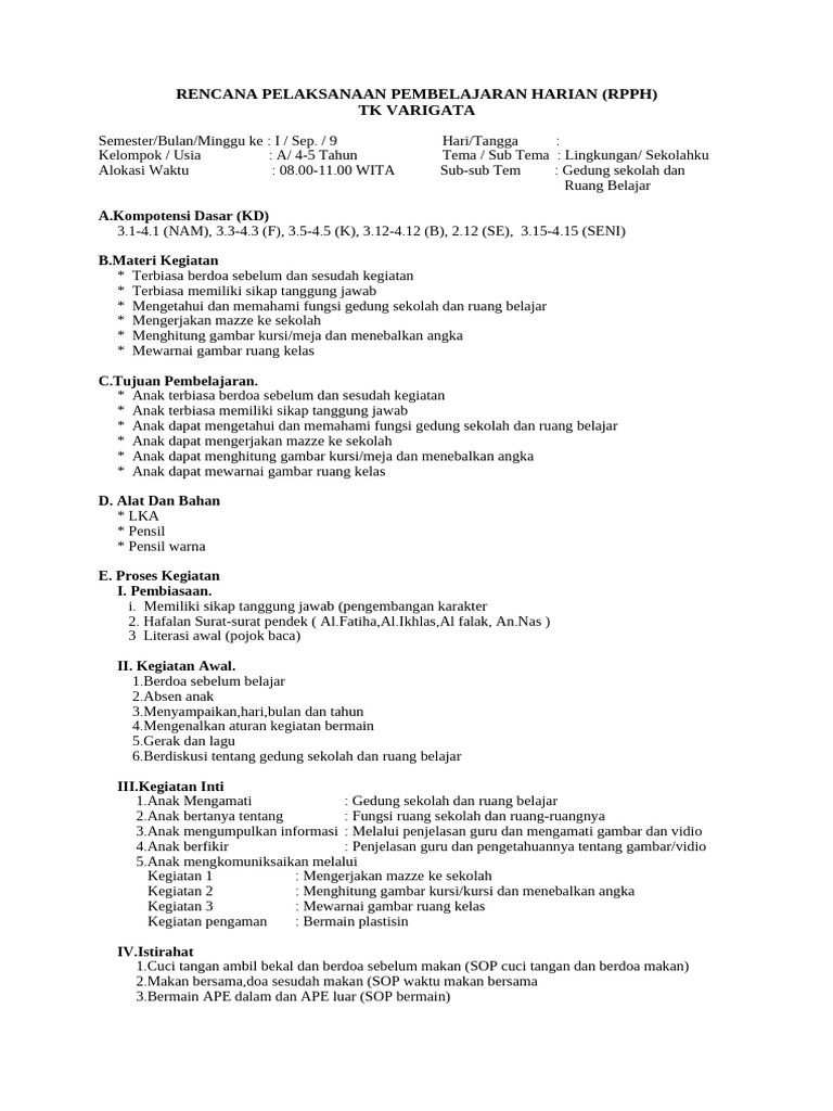 RPPH Kel.a Minggu 9 | PDF | Quran | Career & Growth