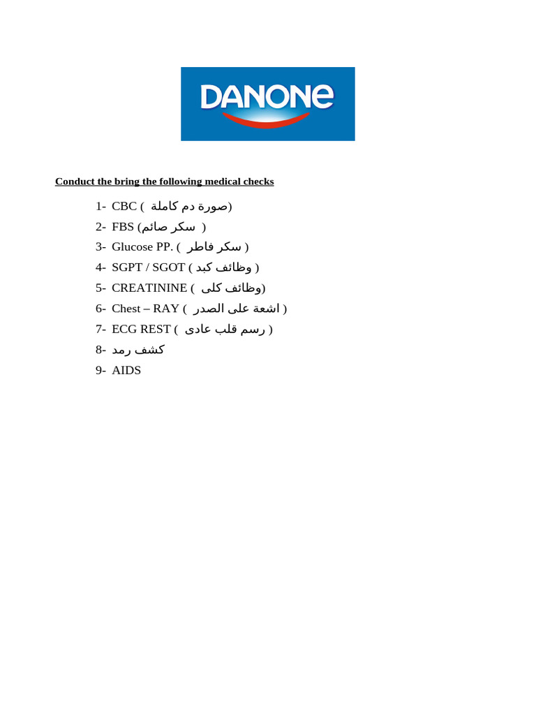 Medical Checkup Danone | PDF