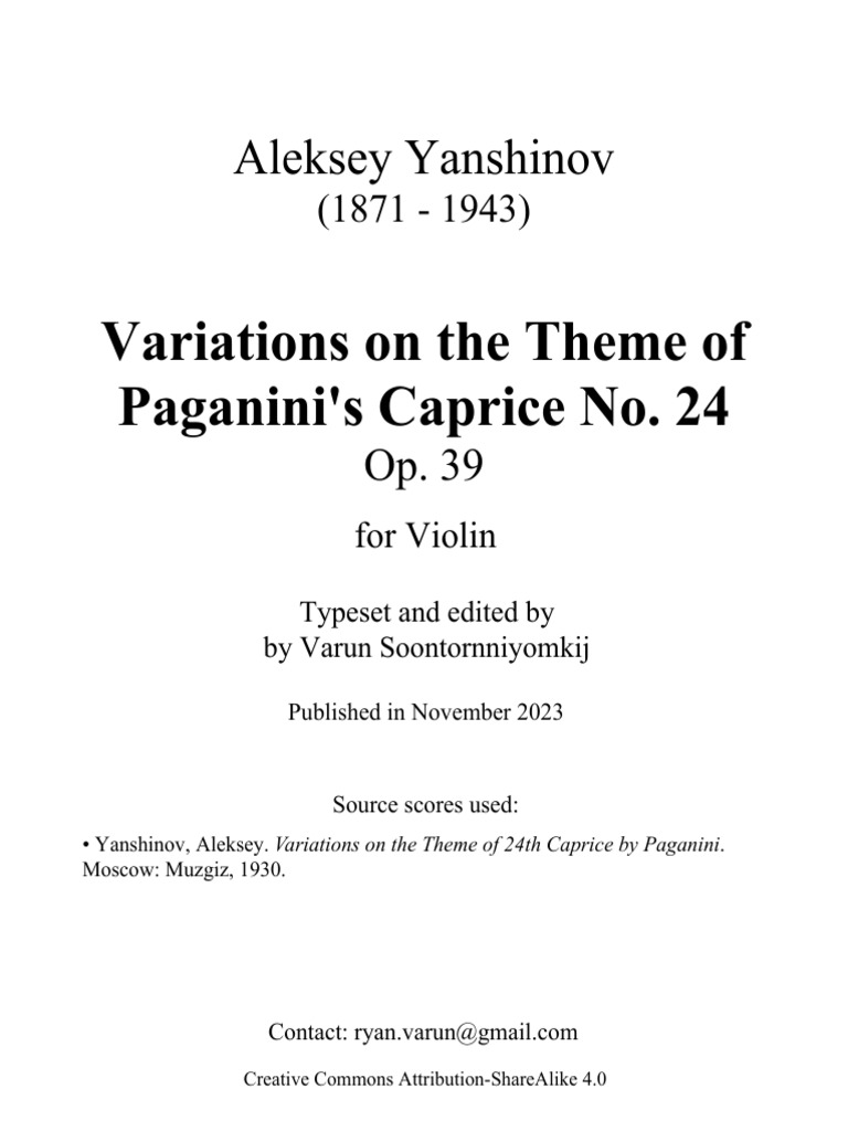 IMSLP885410-PMLP663822-Variations On Paganini's 24th Caprice | PDF ...