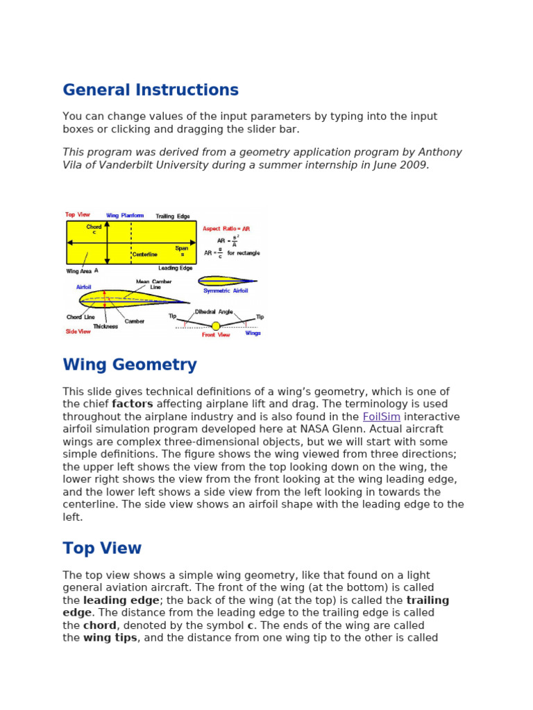 Wing Geometry | PDF