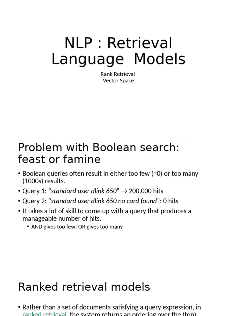 NLP Rank Retrieval and Vector Space Model | PDF