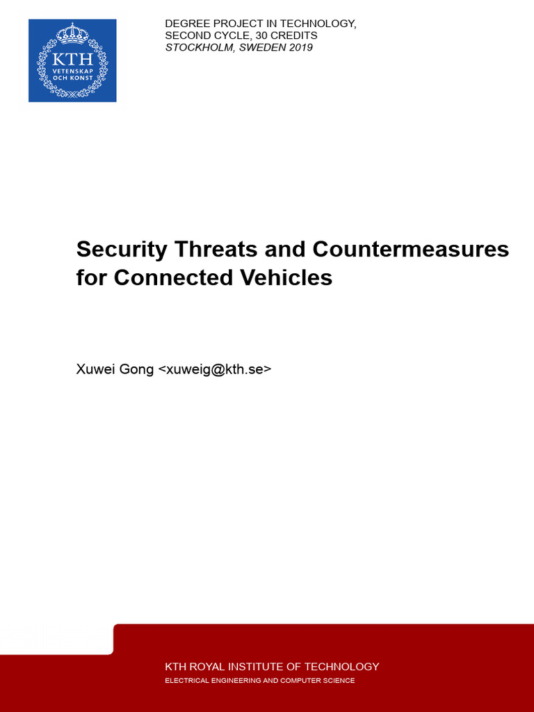Security Threats And Countermeasures For Connect Vehicle Pdf