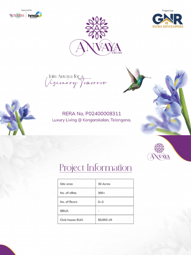 Anvaya Villas by GNR Infra Developers | PDF