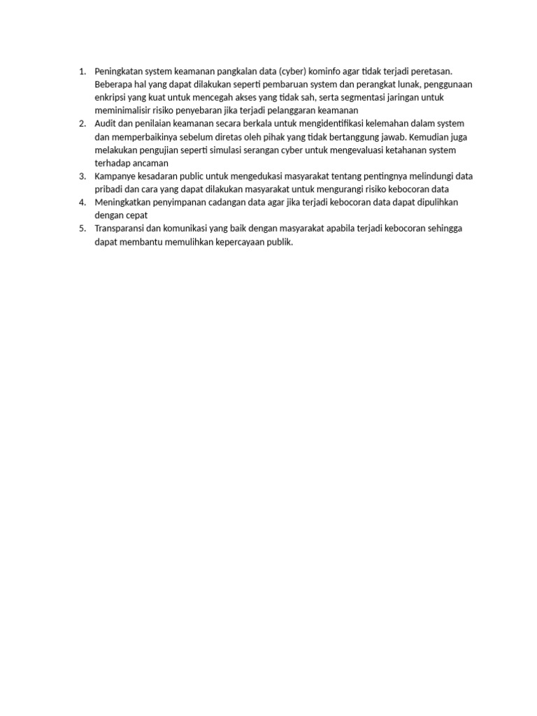 Solusi Kebocoran Data Kominfo | PDF Solusi Kebocoran Data Kominfo | PDF
