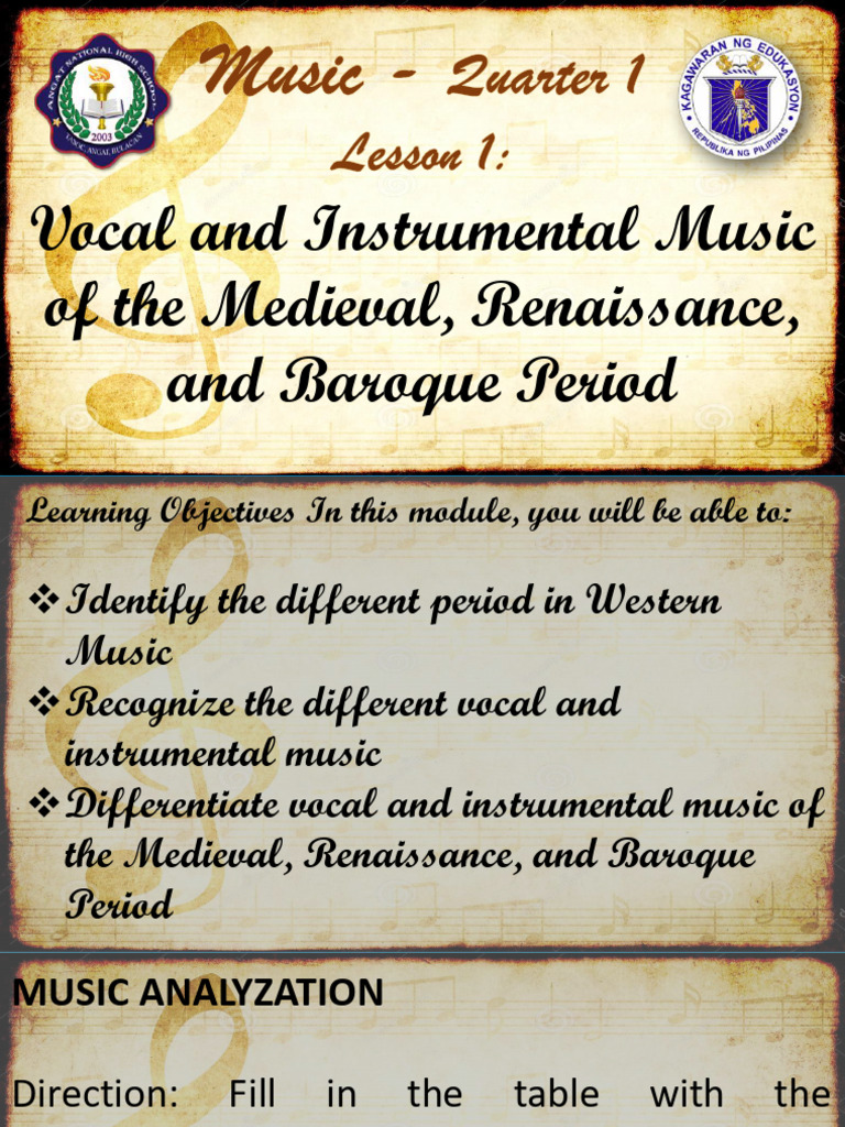 Music 9 Lesson 1 | PDF