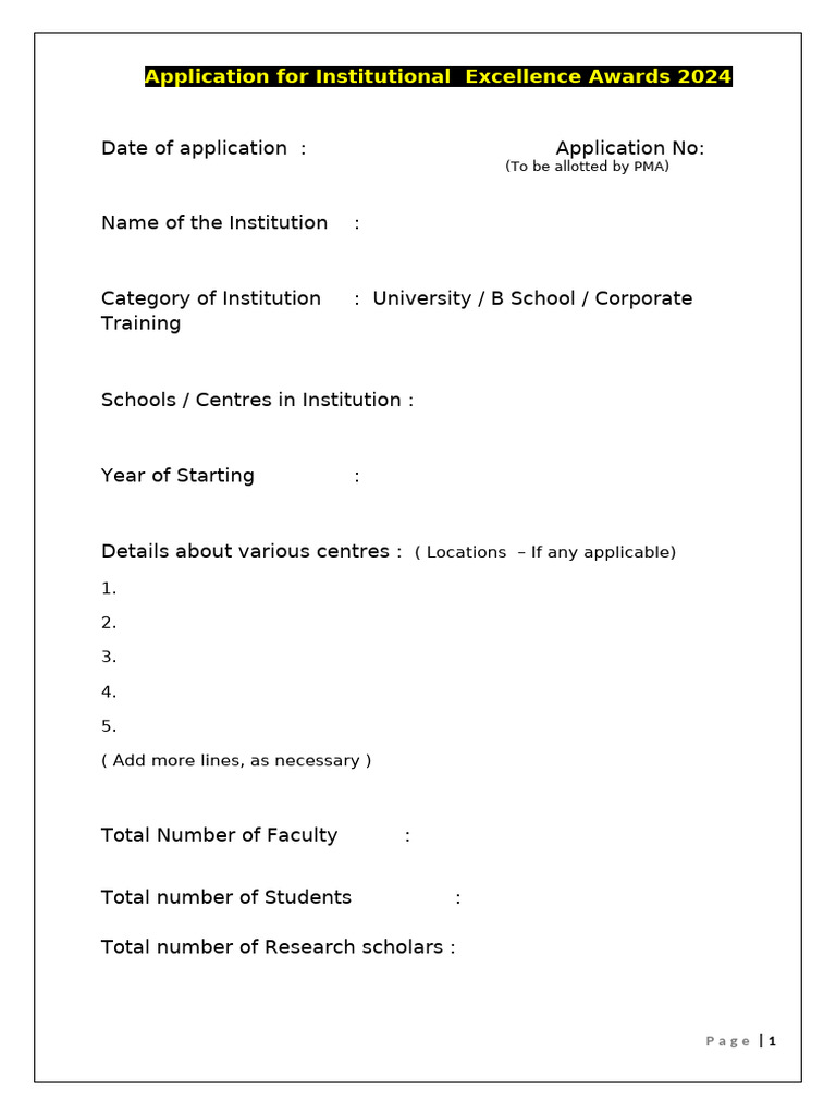 Institutional Excellence | PDF