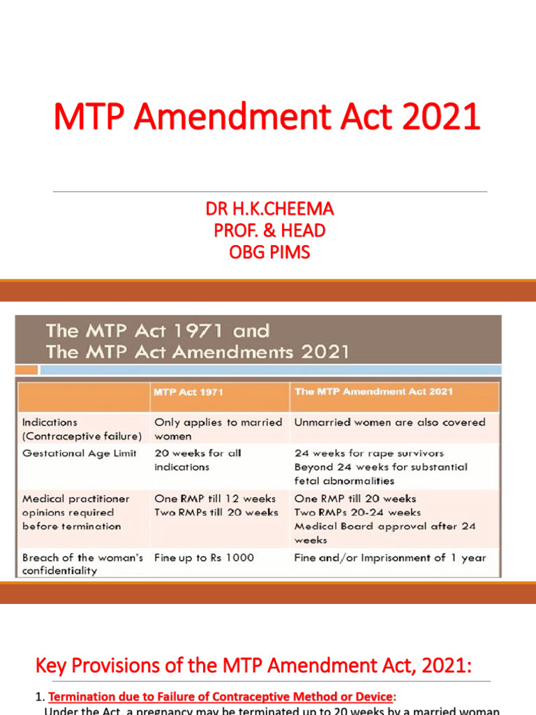 MTP Amendment Act 2021 | PDF