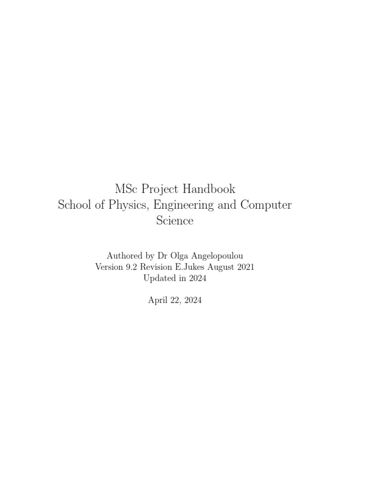 Anotation MSC Project Handbook | PDF
