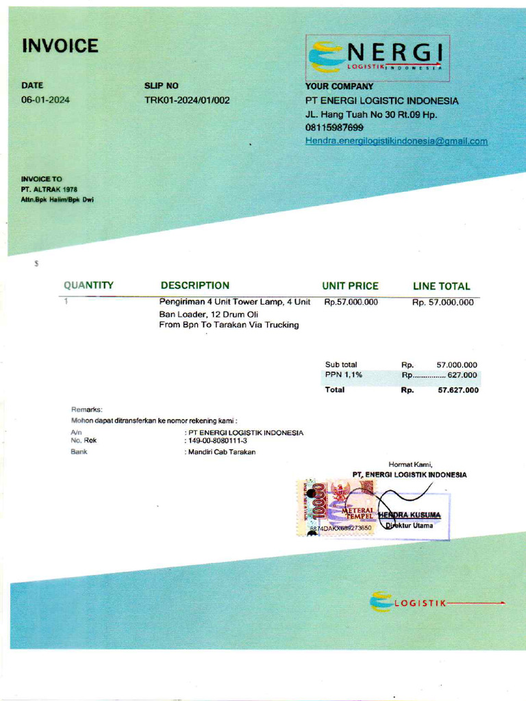 Invoice Door To Door | PDF