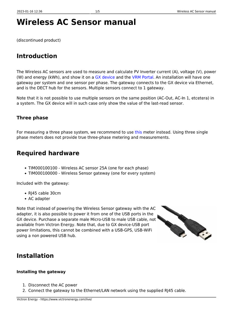 Manual Wireless AC Sensor en | PDF | Alternating Current | Technology & Engineering