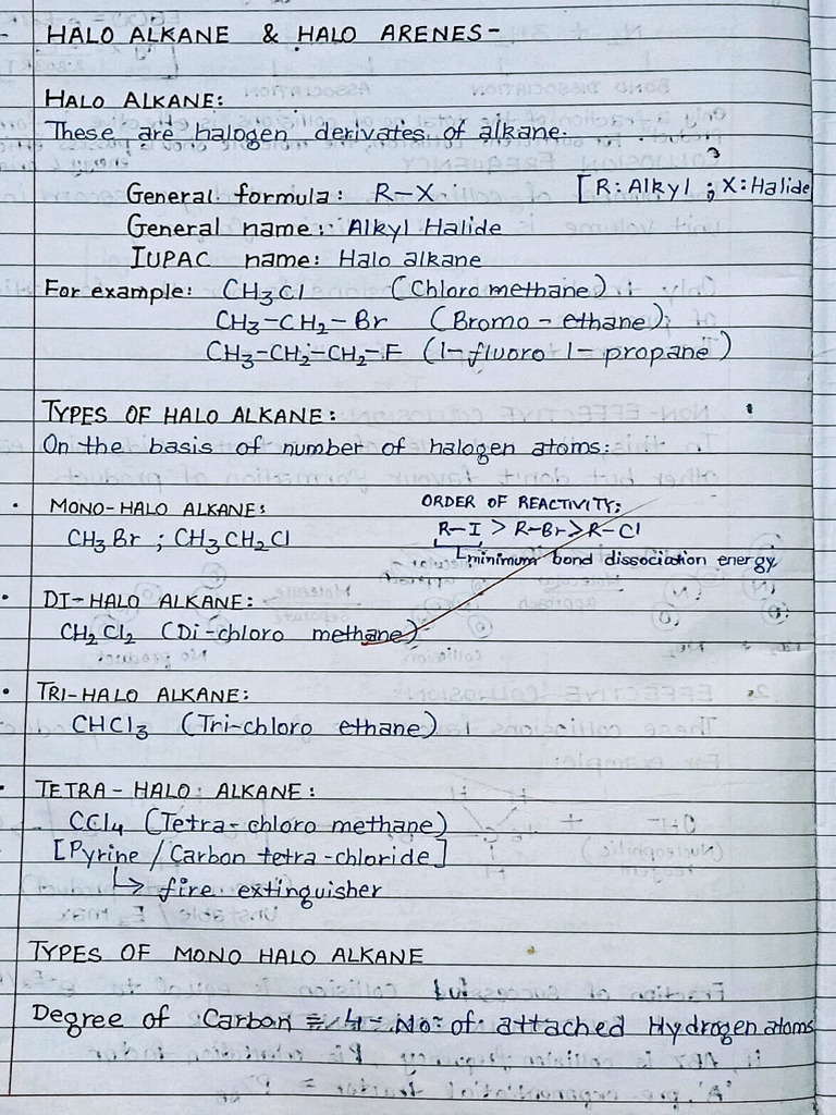 Halo Allkane & Halo Arene by Dr. Parihar | PDF