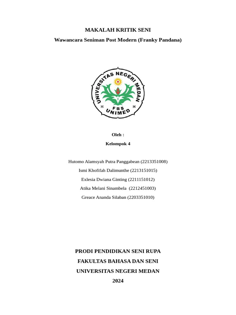Mini Riset Kelompok 4 Kritik Seni | PDF