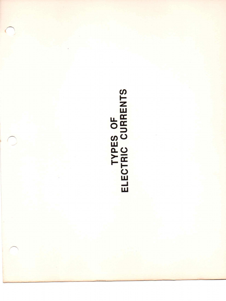 Types of Electric Currents | PDF