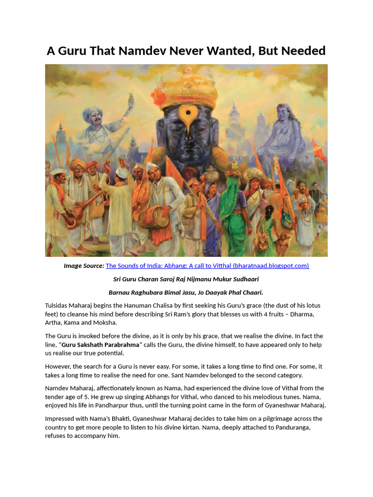 A Guru That Namdev Never Wanted But Needed | PDF