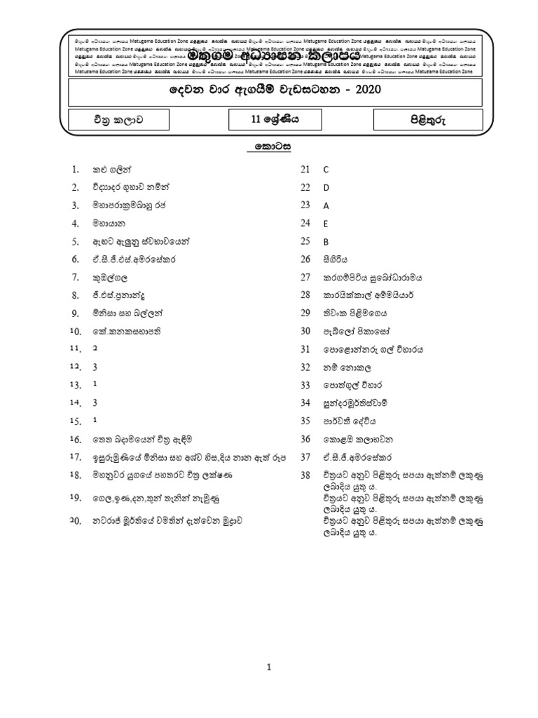 Grade 11 Art Answer | PDF