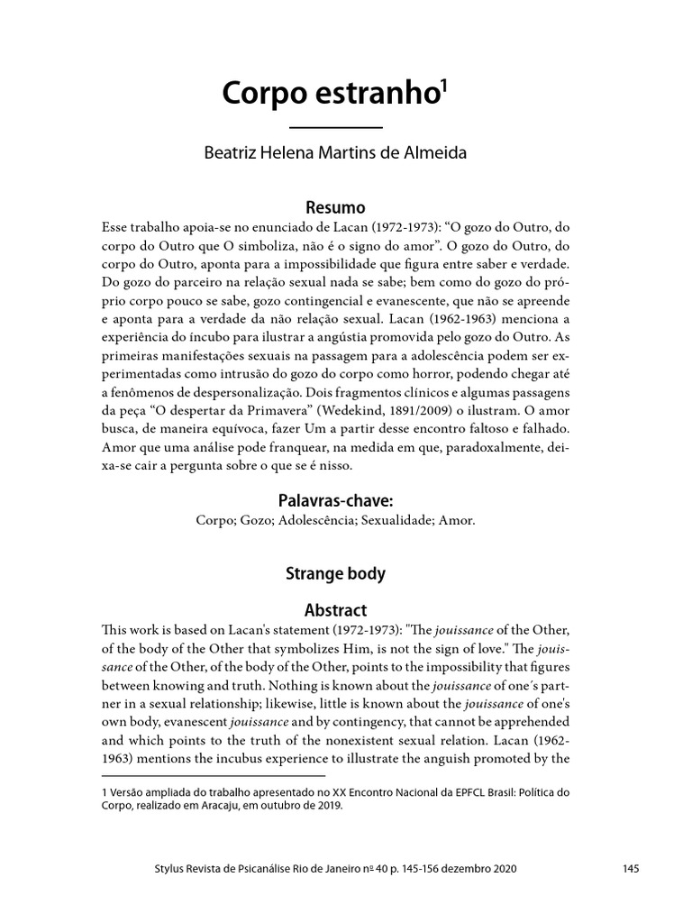 Corpo Estranho | PDF