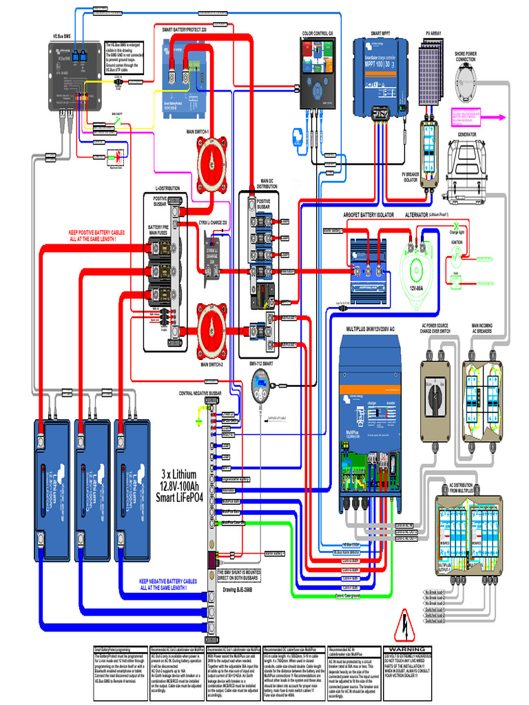 VE Bus BMS Example With 3KW 12V MultiPlus 230 Volt | PDF | Fuse ...