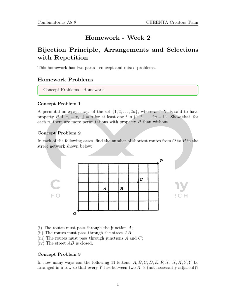 Bijection Principle, Arrangements and Selections With Repetition | PDF
