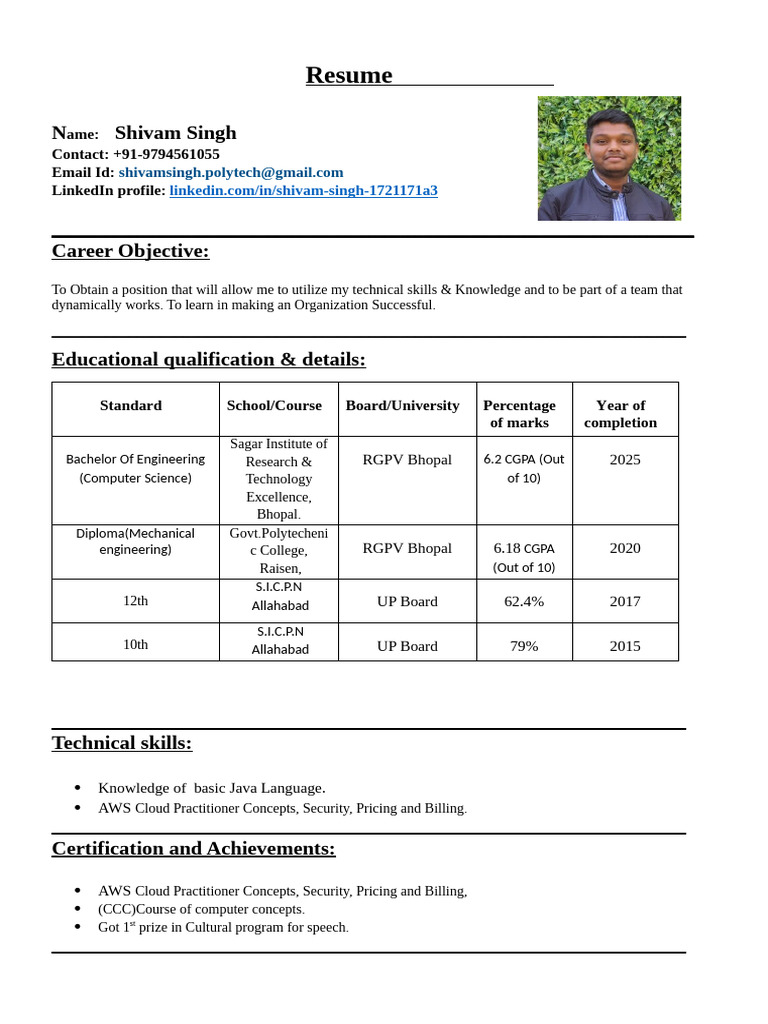 Resume - Copy | PDF