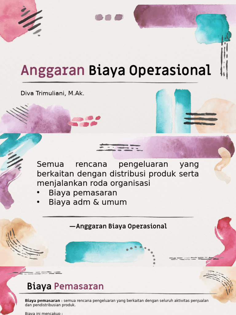 Anggaran Biaya Operasional | PDF