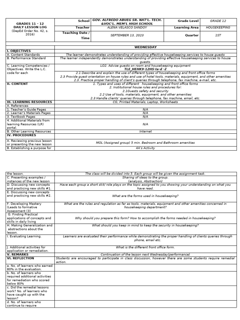 4th Quarter DLL 3 | PDF | Learning | Teachers