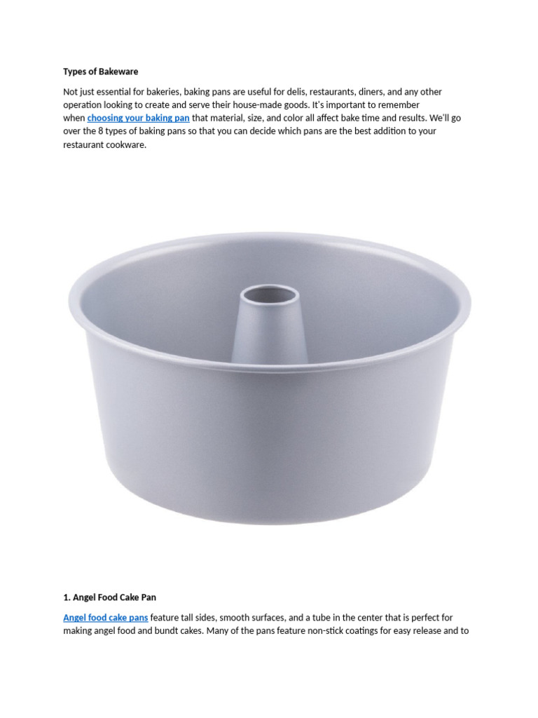 Types of Bakeware | PDF