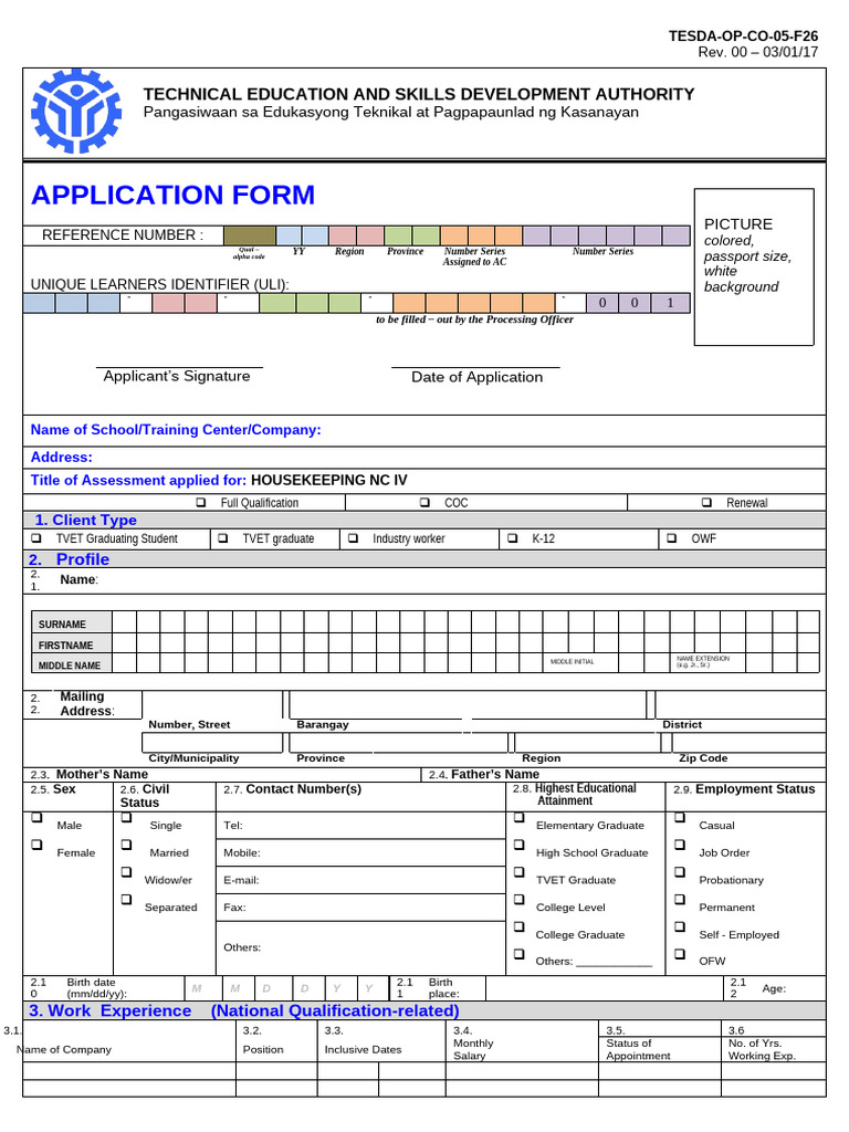 TMI Application Form | PDF