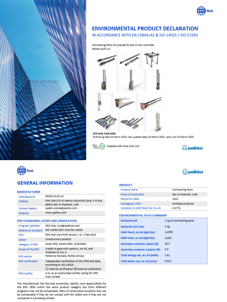 EPD Peikko Steel Joint | PDF