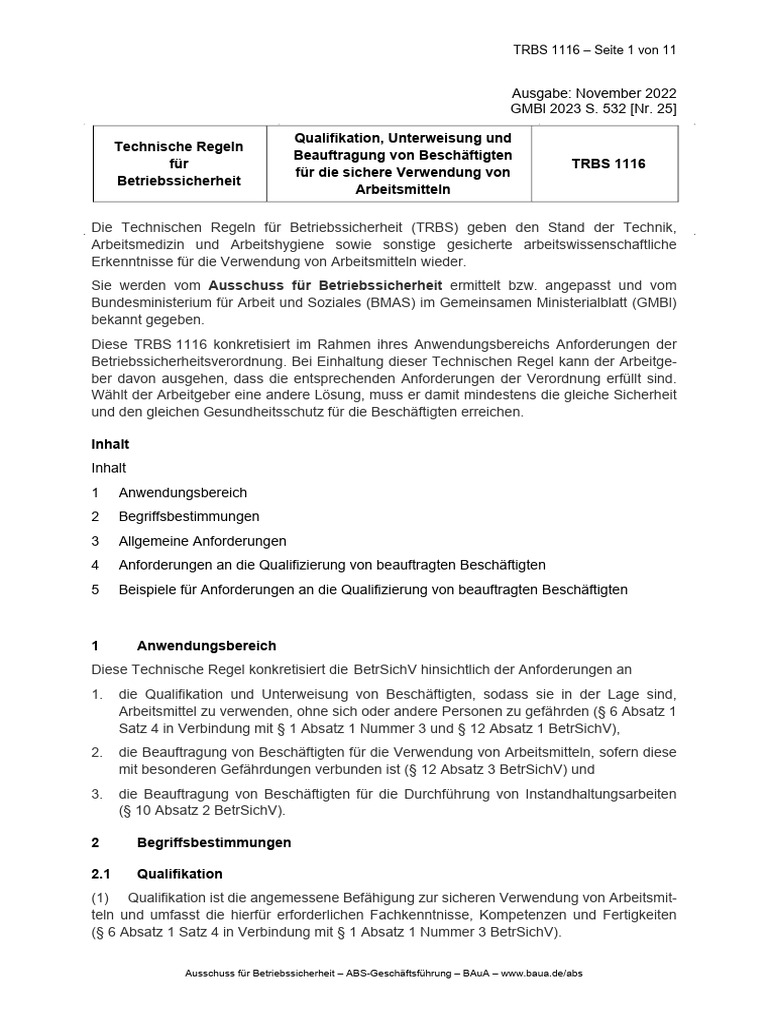 TRBS 1116 | PDF