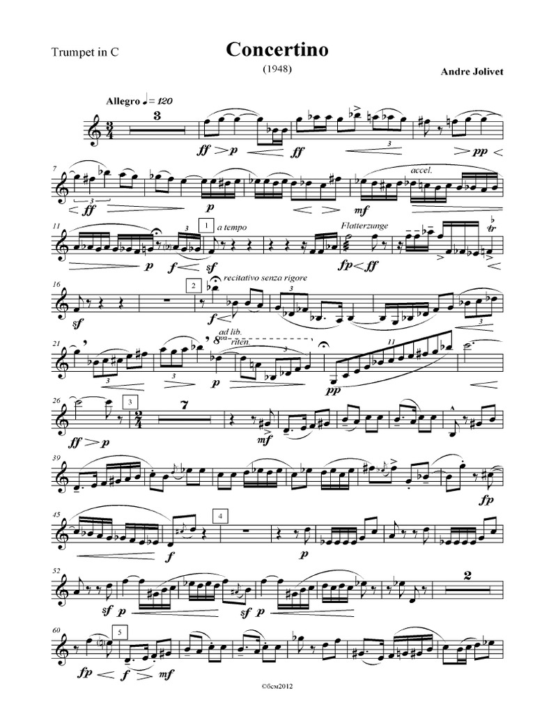 Jolivet Concertino Trumpet in C - Compress | PDF