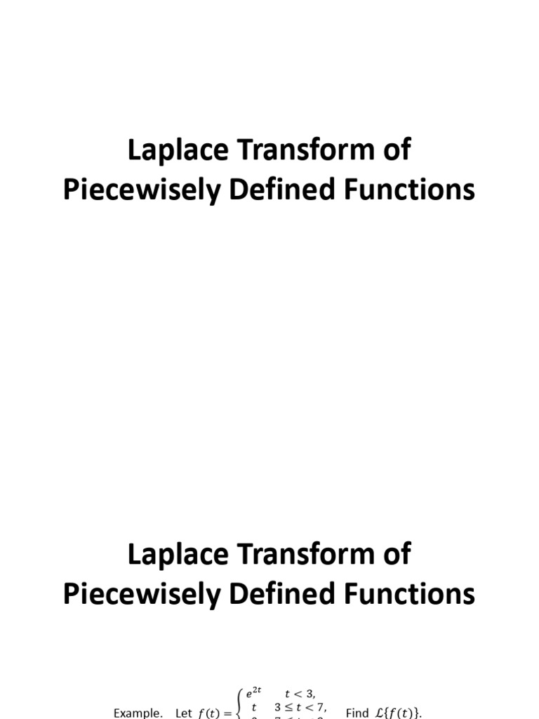 Laplace Transform Piecewise New | PDF