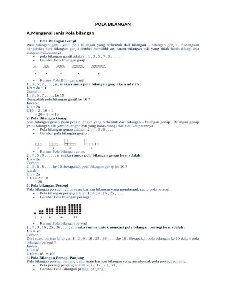 Pola Bilangan | PDF