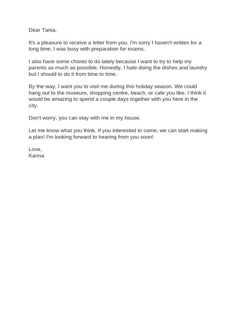 Replying A Letter For Intermediate Class | PDF