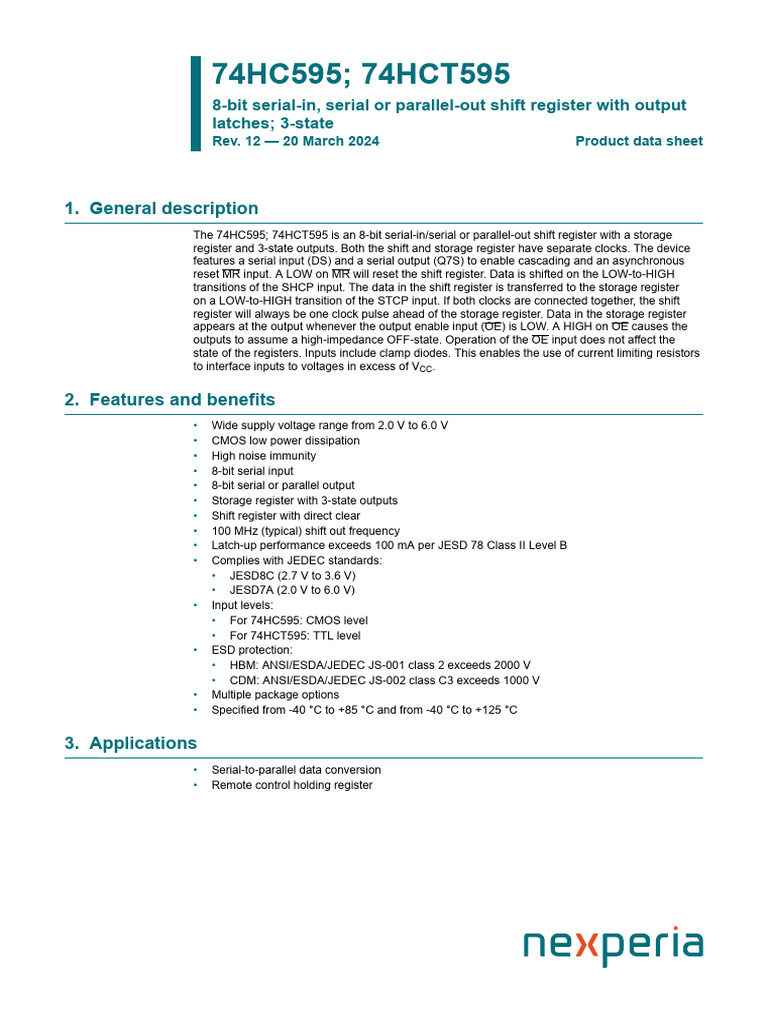 74HC HCT595-1371408 | PDF