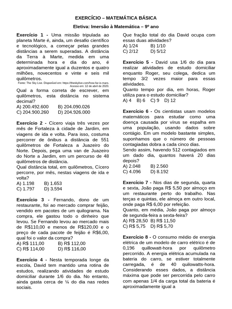 EXERCÍCIO | PDF