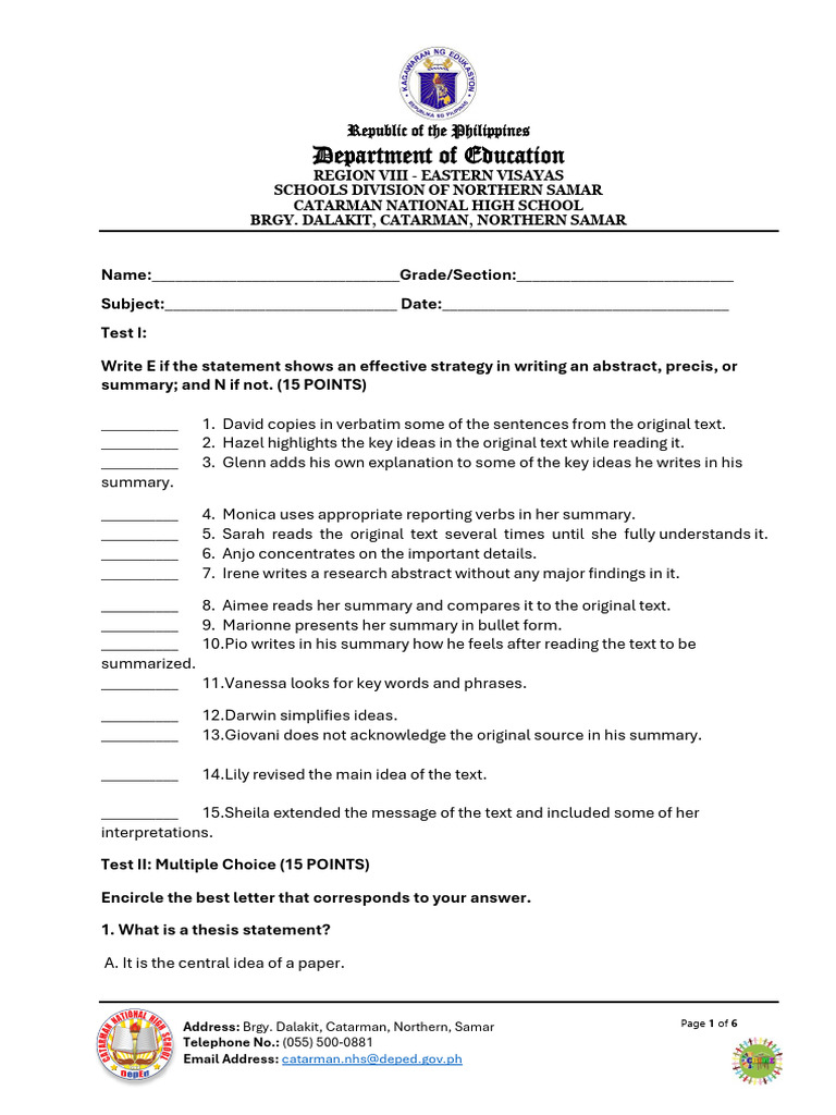 Take Home Activity | PDF