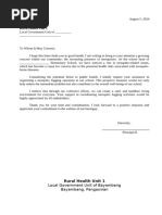 Fogging Request Letter | PDF | Home & Garden | Wellness