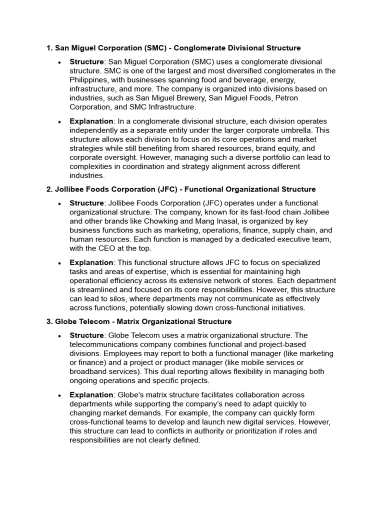 Organizational Structure | PDF