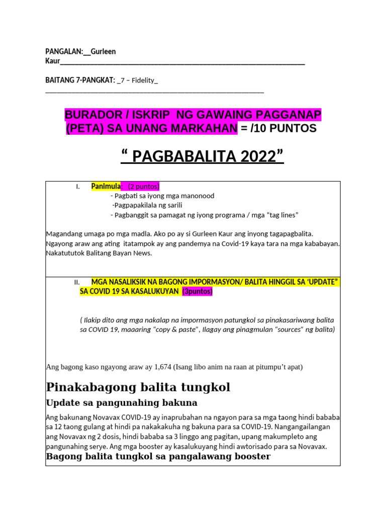 Balitang Bayan News | PDF | Vaccination