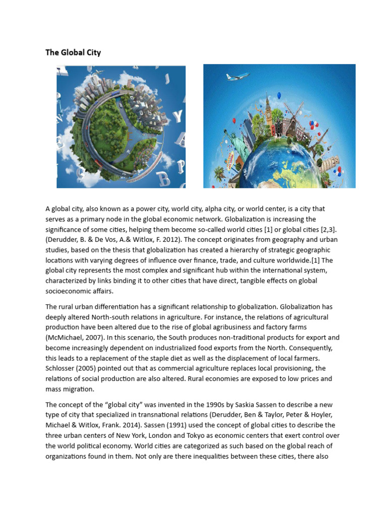 The Global City Handout 2 | PDF