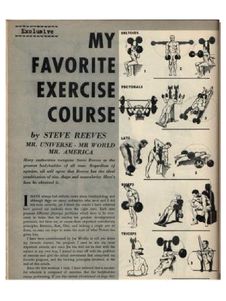 Reeves Exercise Course Part 1 | PDF