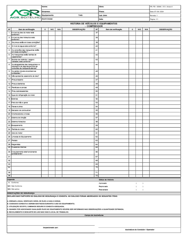 CheckList Compressor | PDF