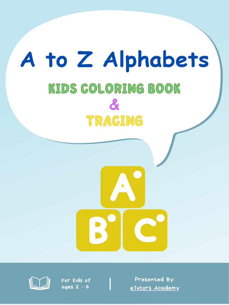 Alphabets A to Z Coloring and Tracing Worksheet for Kids | Fun ...