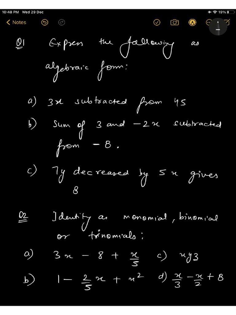 Algebra Test | PDF