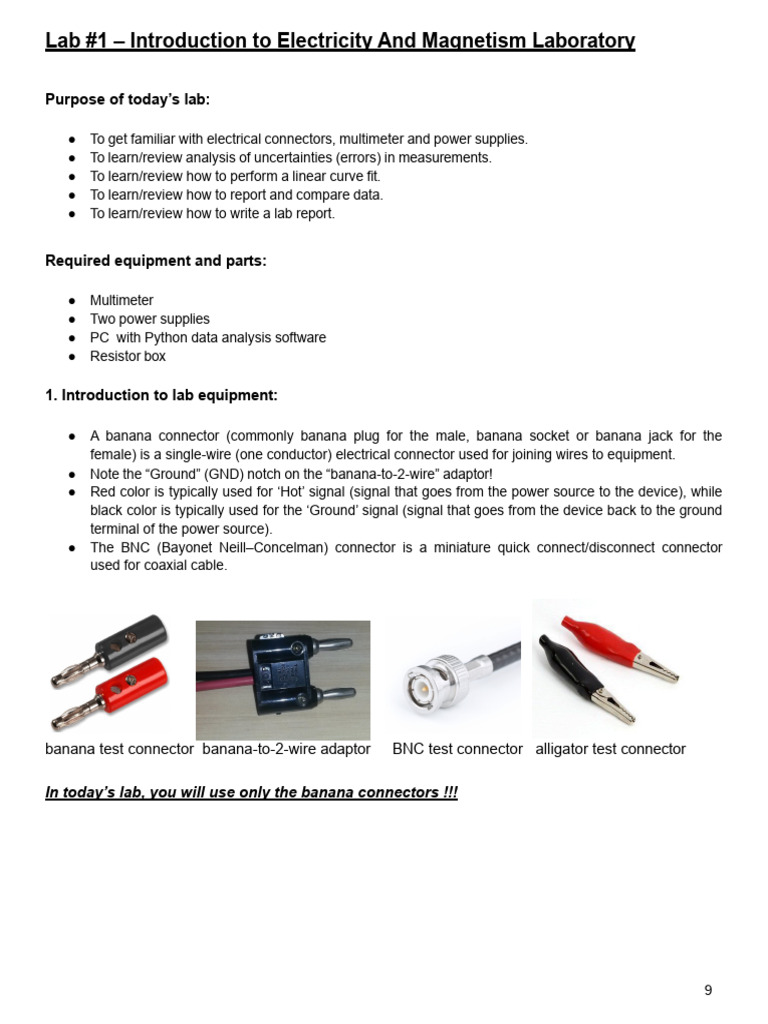 PHYS 51 Exp 1 | PDF